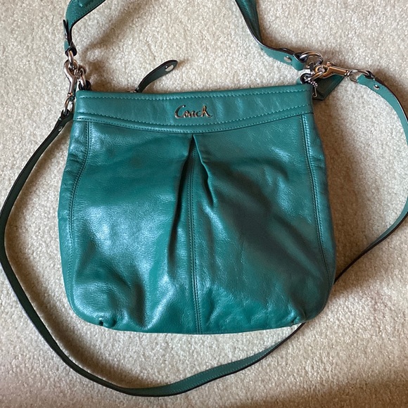 Coach | Bags | Leather Teal Coach Crossbody Bag | Poshmark